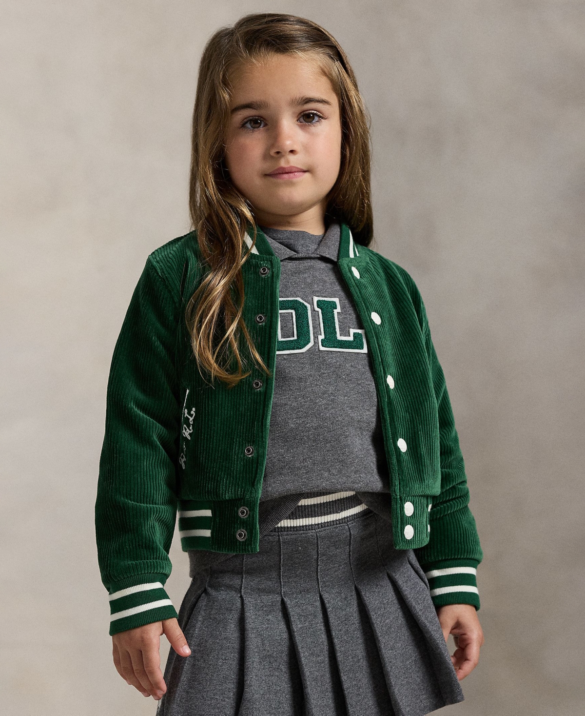 Click here for Polo Ralph Lauren Girls 2T-6X Knit Bomber Jacket -... prices