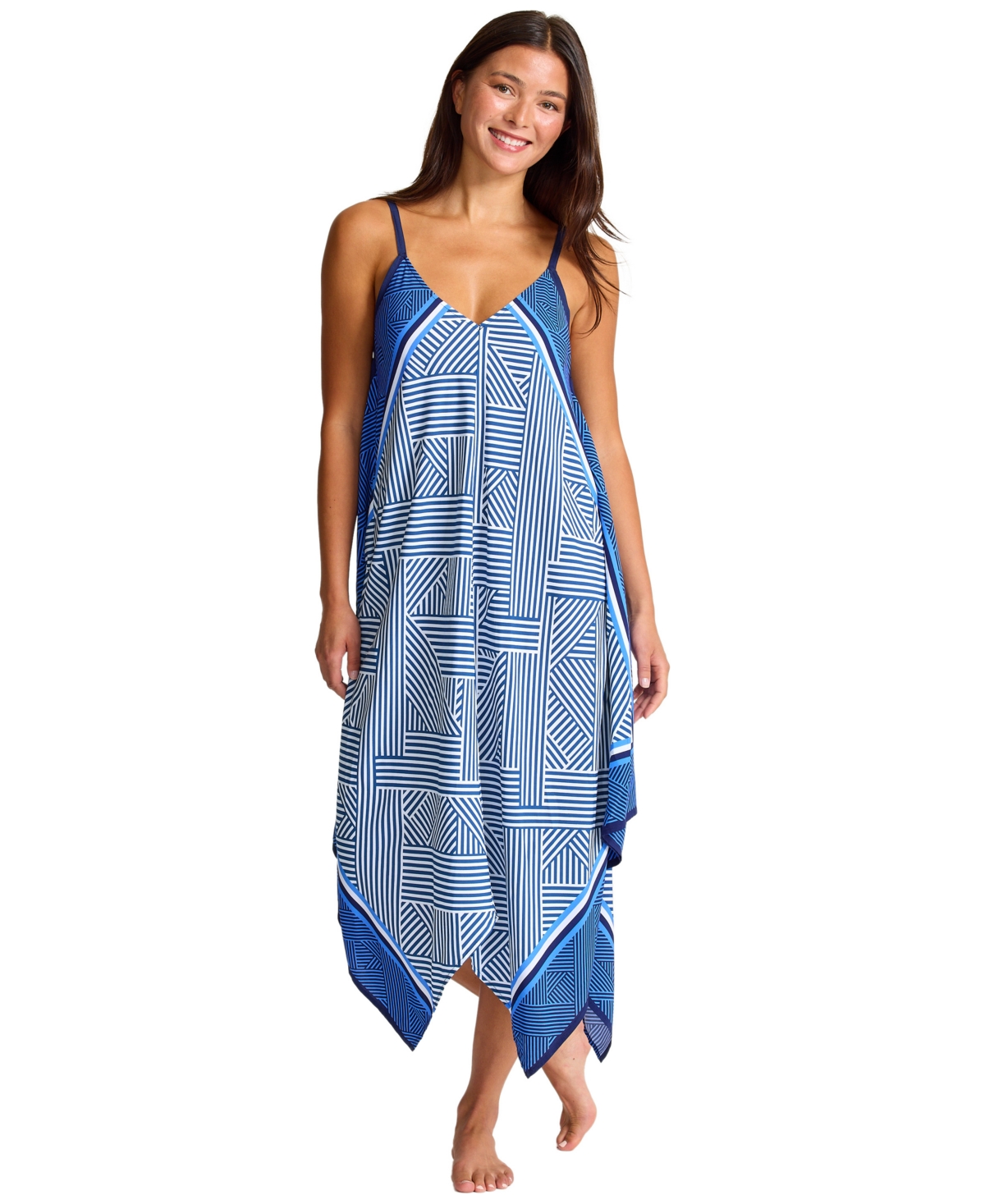 Click here for Tommy Bahama Womens Stripe Scarf Dress - Indigo Ti... prices