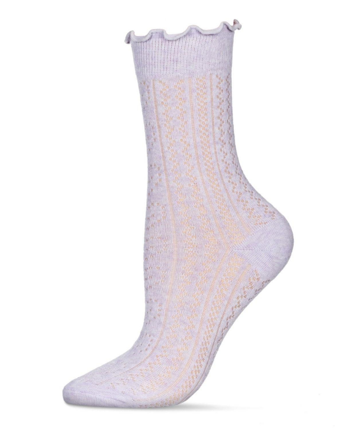 Click here for MeMoi Womens Heart Ruffle Cuff Pointelle Crew Sock... prices