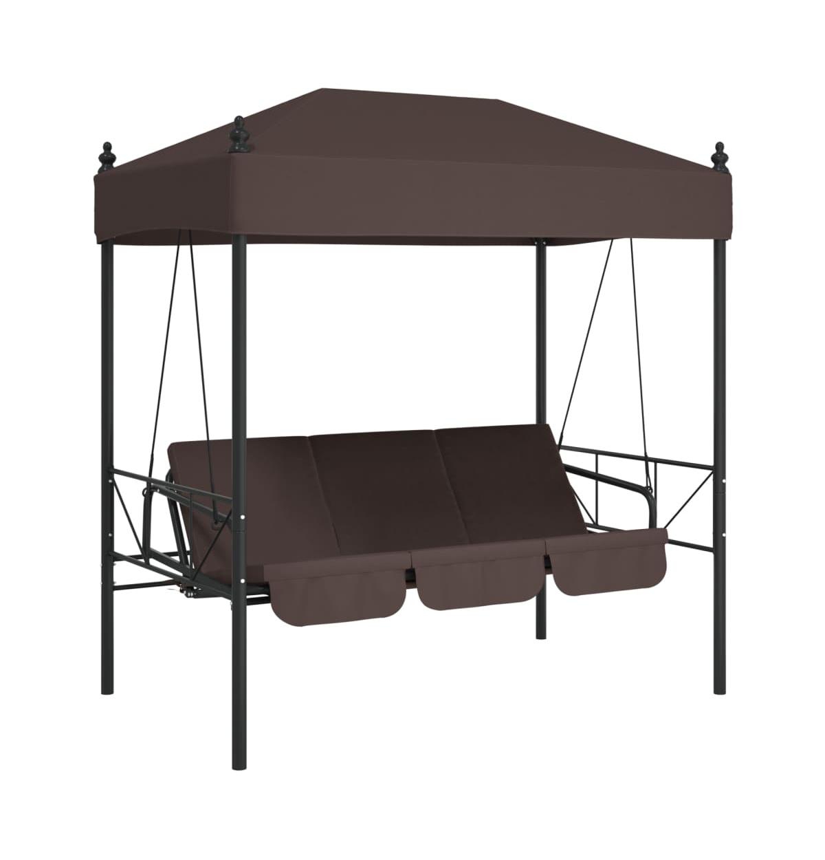 Click here for vidaXL Garden Swing Bench Coffee brown Powder-coat... prices