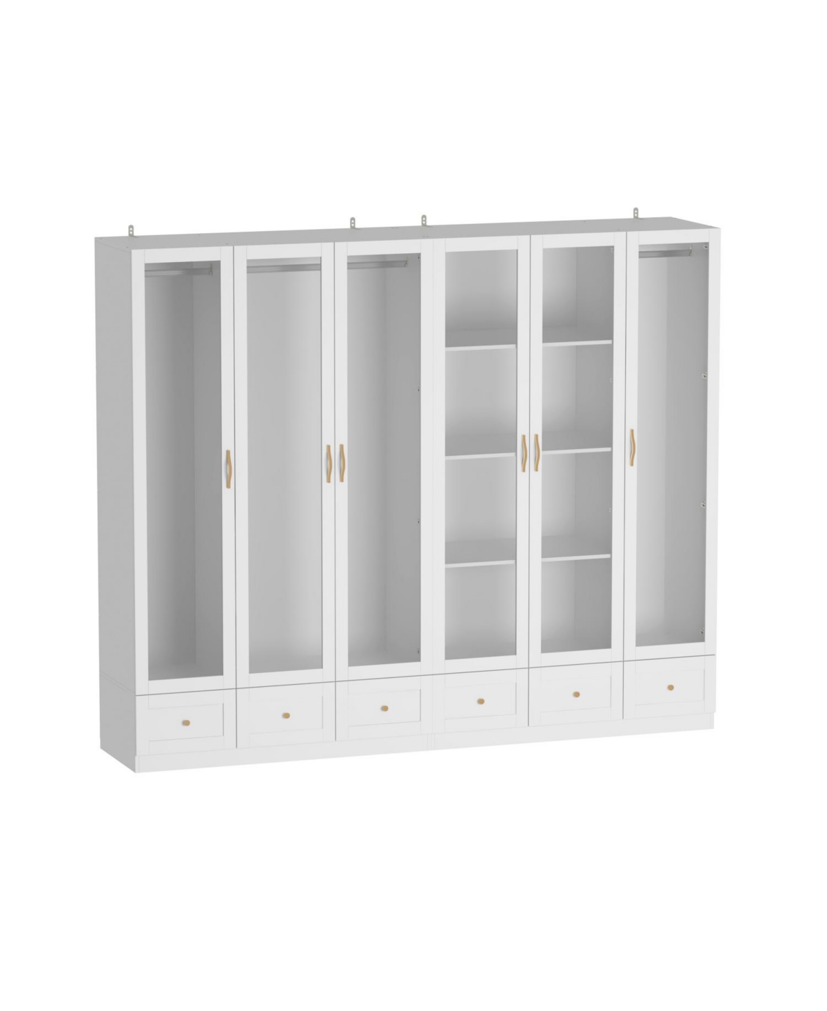 Click here for Tempered Glass Doors Big Armoires Wardrobe with Ha... prices