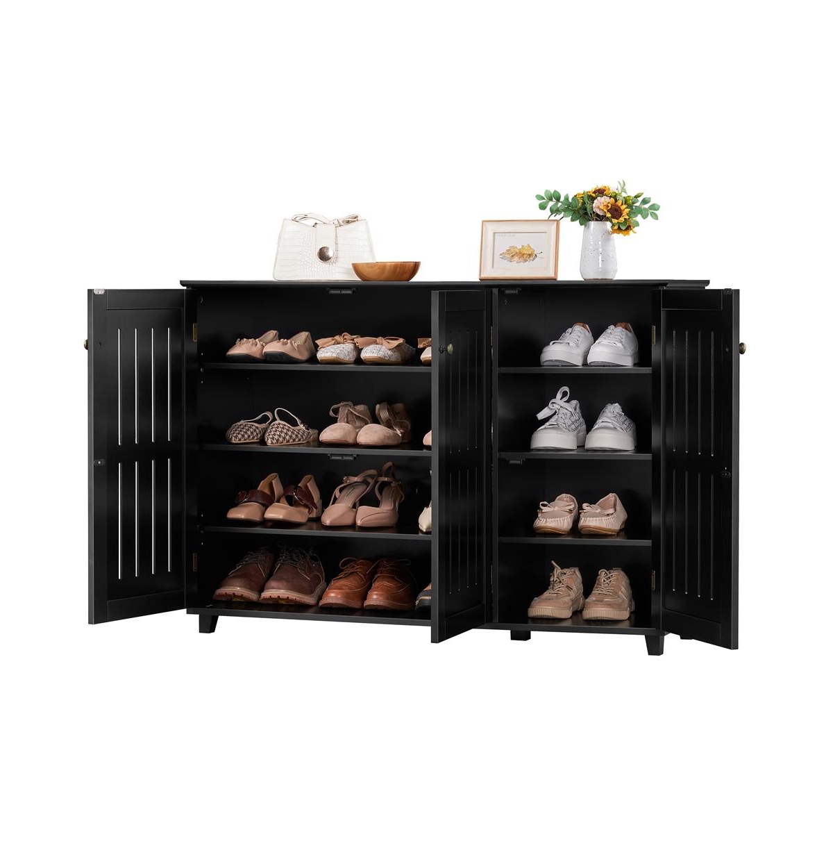 Click here for Louvered Door 4-Tier Shoe Storage Cabinet Closed S... prices