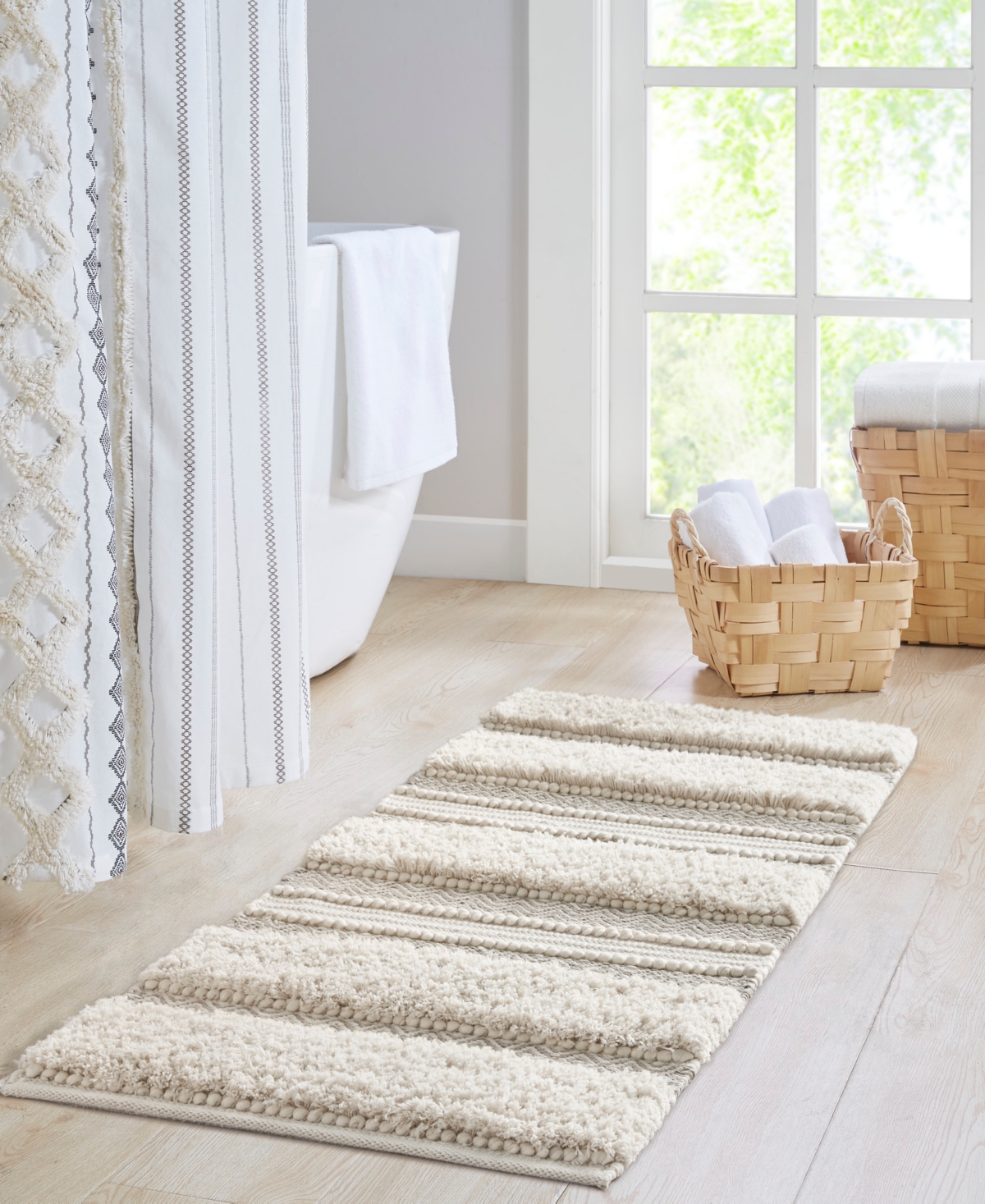 Click here for Ink+Ivy Asher Woven Texture Stripe Bath Rug  22 x... prices