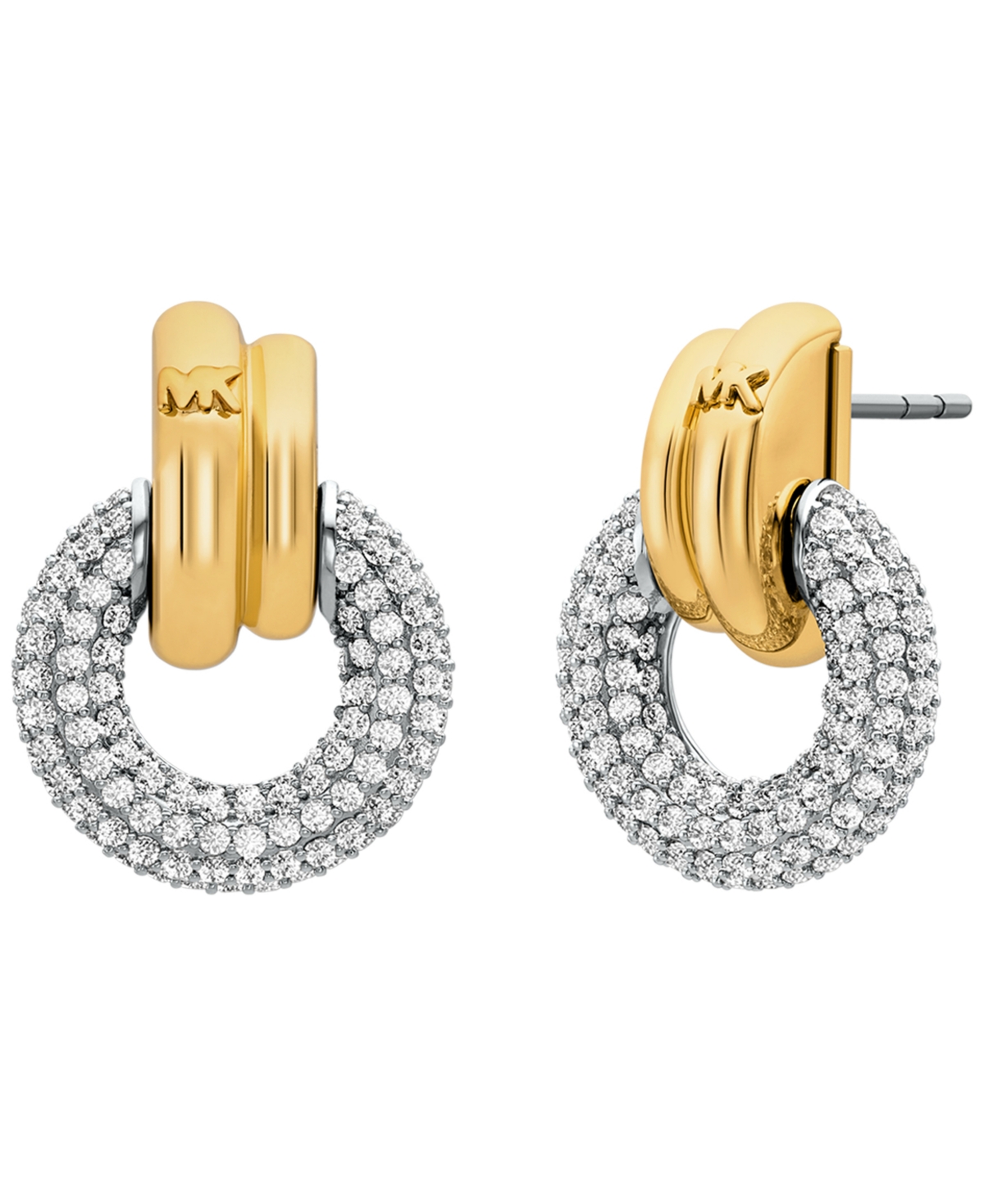 Click here for Michael Kors Two Tone Pave Torus Drop Earrings - T... prices