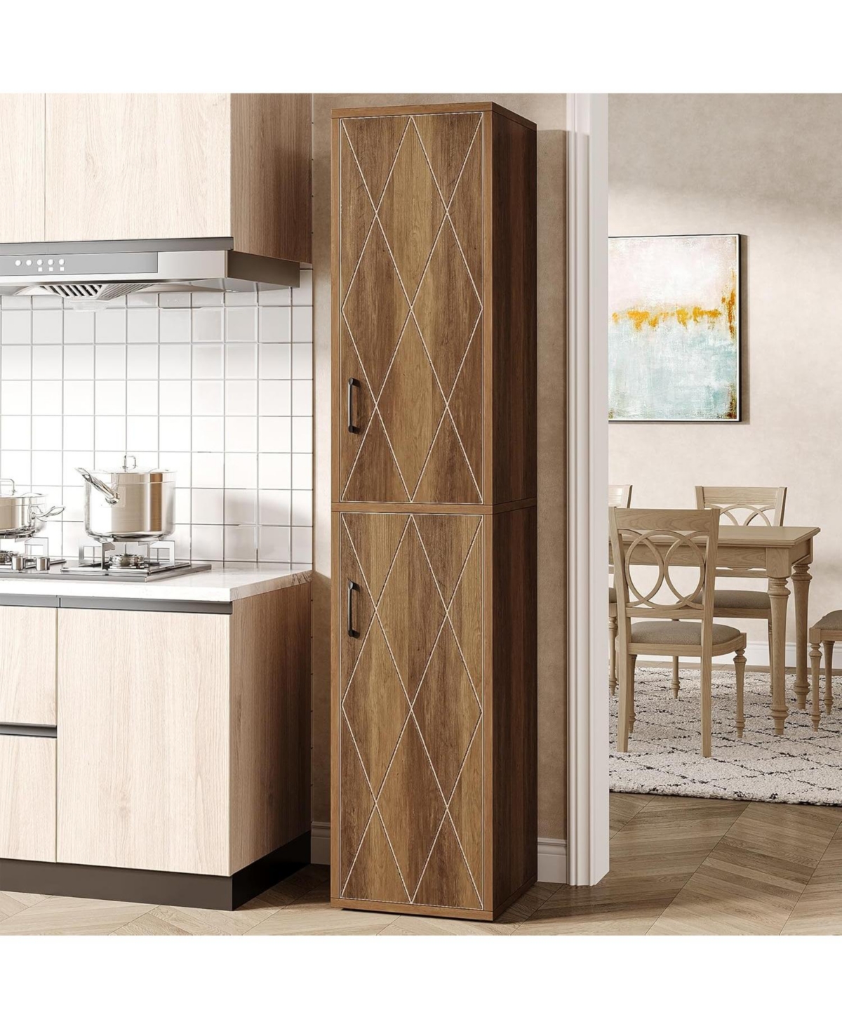 Click here for Tribesigns 75.39-Inch Tall Wood Storage Cabinet wi... prices