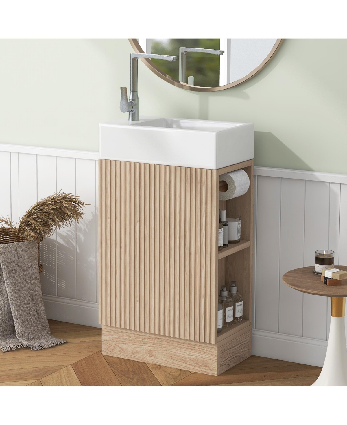 Click here for Casainc 18.6 Bathroom Vanity with Sink  Two-Tier S... prices