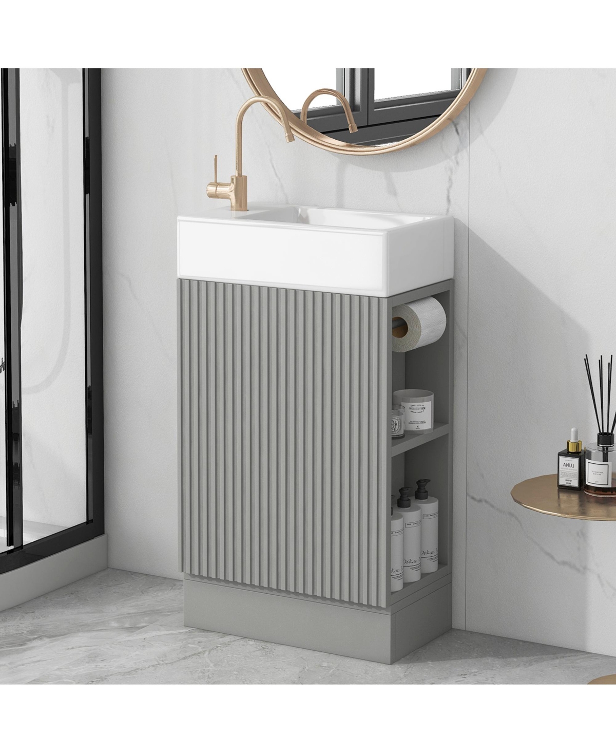 Click here for Casainc 18.6 Bathroom Vanity with Sink  Two-Tier S... prices