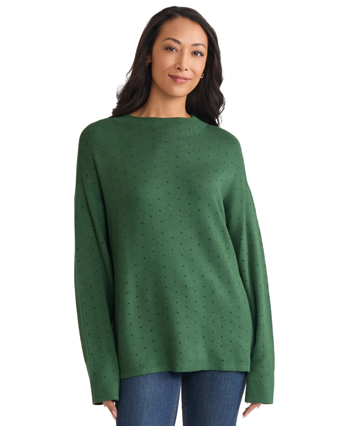 Click here for Jones New York Womens Funnel Mock Neck Heatset Swe... prices