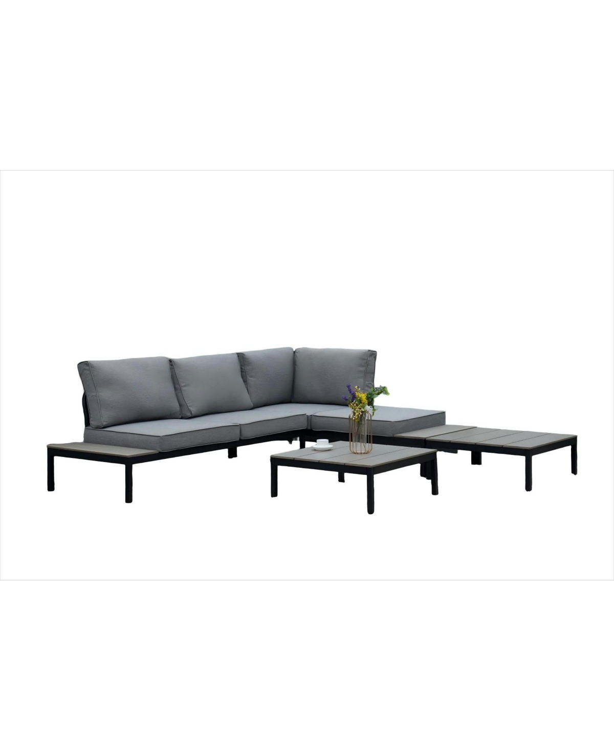 Click here for Boyel Living All-Aluminum Sofa Set - 4 Pieces - Gr... prices