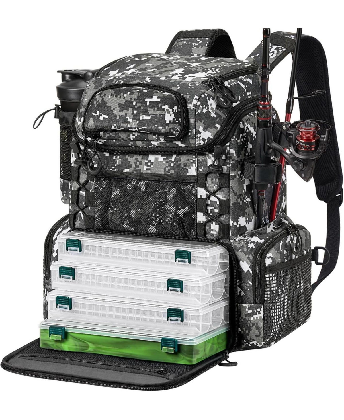 Click here for Fishing Tackle Backpack with Rod Holders & 4 Tackl... prices