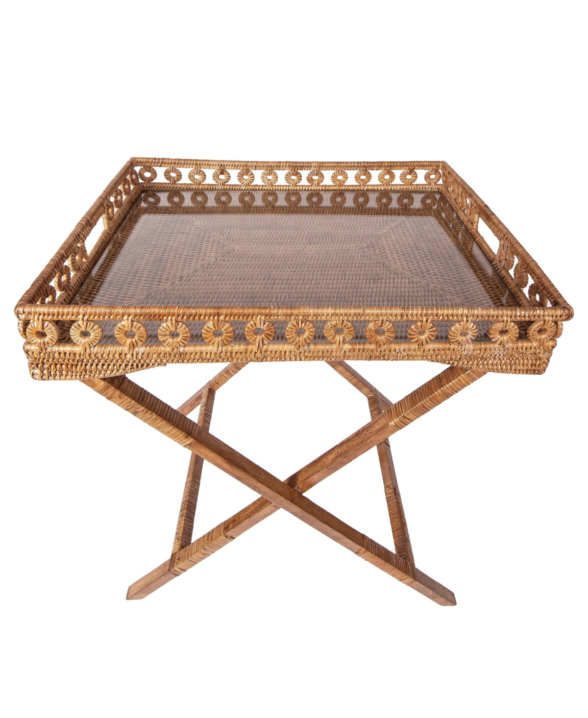 Click here for Artifacts Rattan Inna Design Butler Tray with Wood... prices