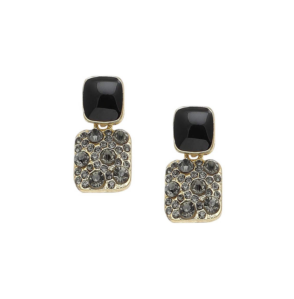 Click here for Sohi Womens Stone Drop Earrings - Black prices