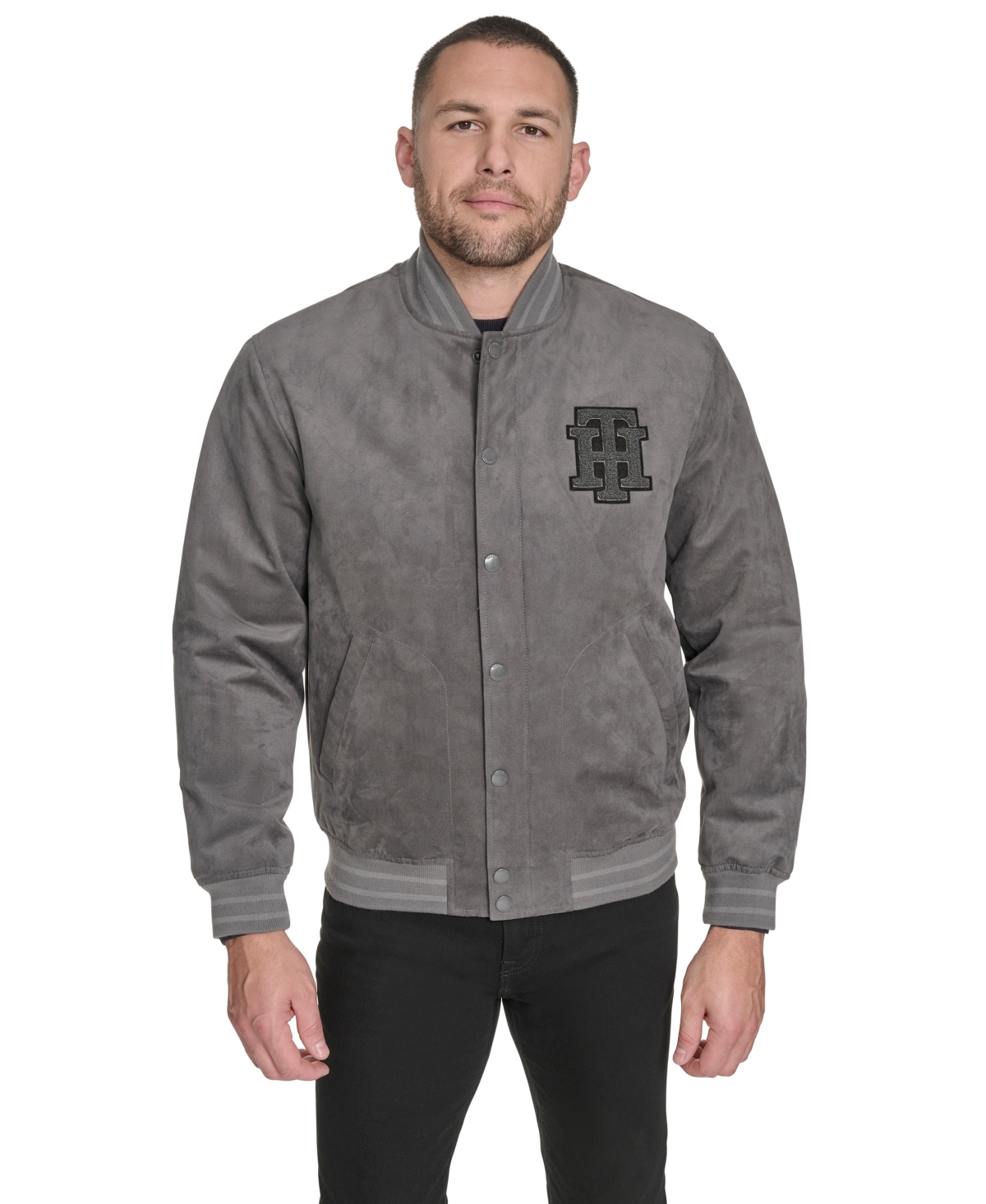 Click here for Tommy Hilfiger Mens Bomber with Patches Jacket - G... prices