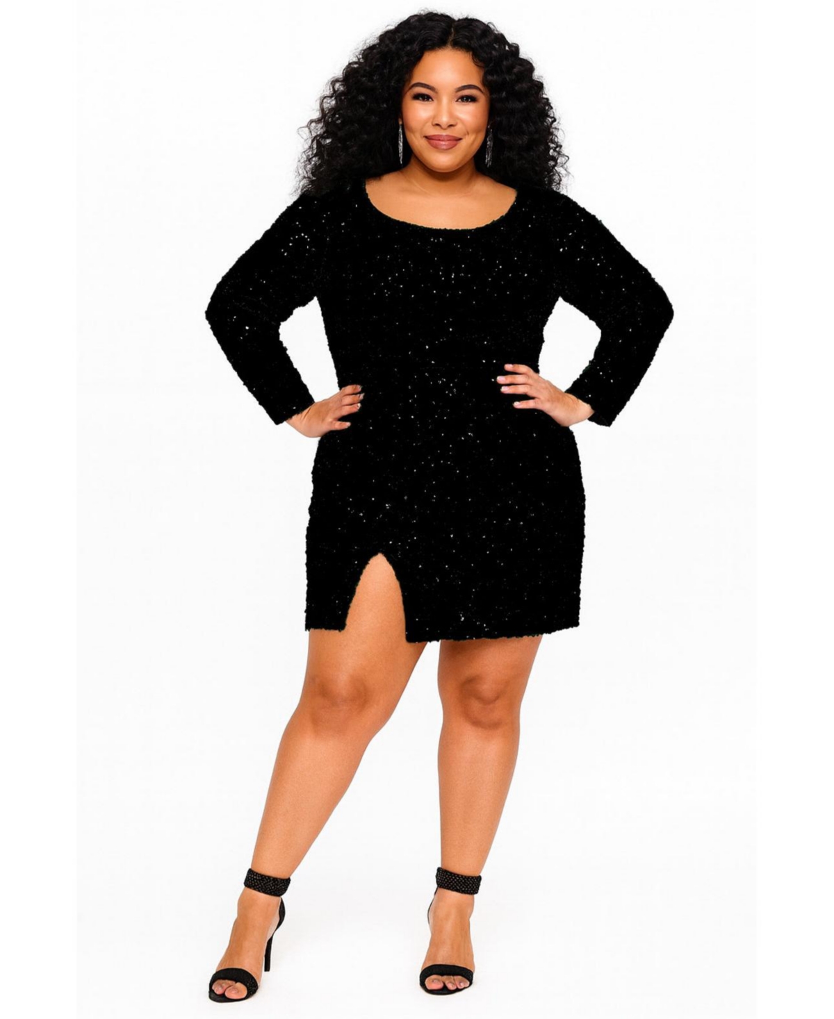 Click here for Sydneys Closet Womens Long Sleeve Sequin Cocktail... prices