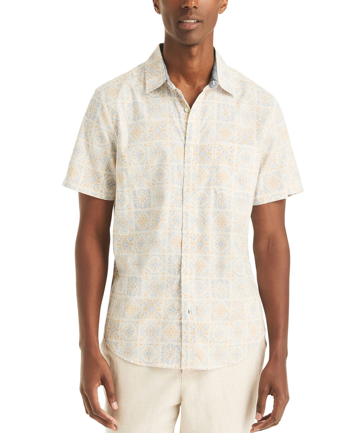 Click here for Nautica Mens Printed Short Sleeve Shirt - Sail Whi... prices