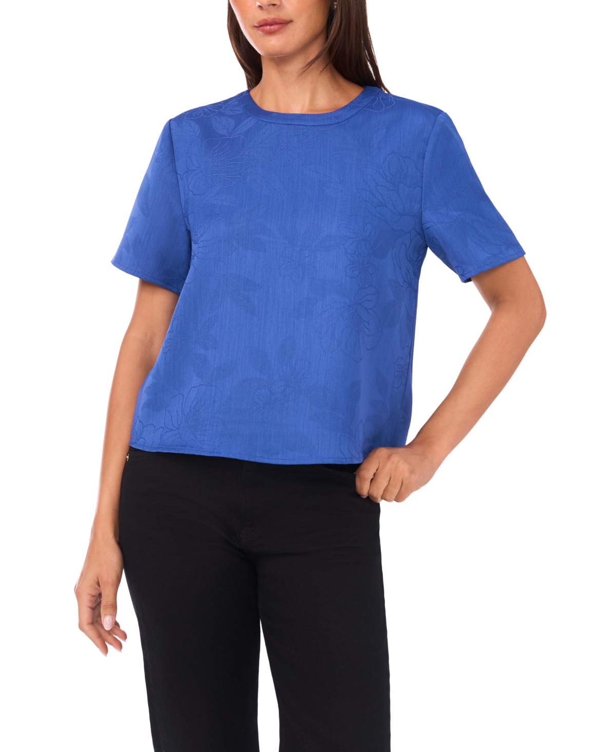Click here for Vince Camuto Womens Short Sleeve Crewneck Top - Ul... prices