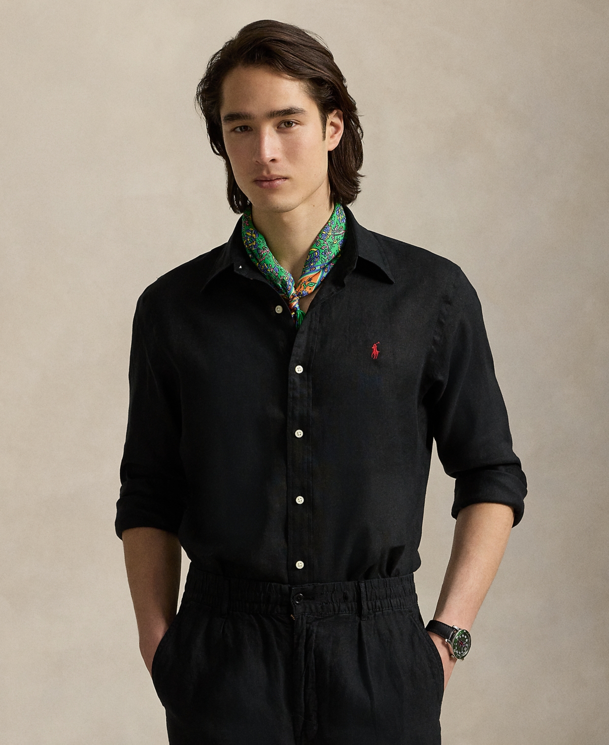 Click here for Polo Ralph Lauren Mens Classic Fit Linen Shirt - B... prices
