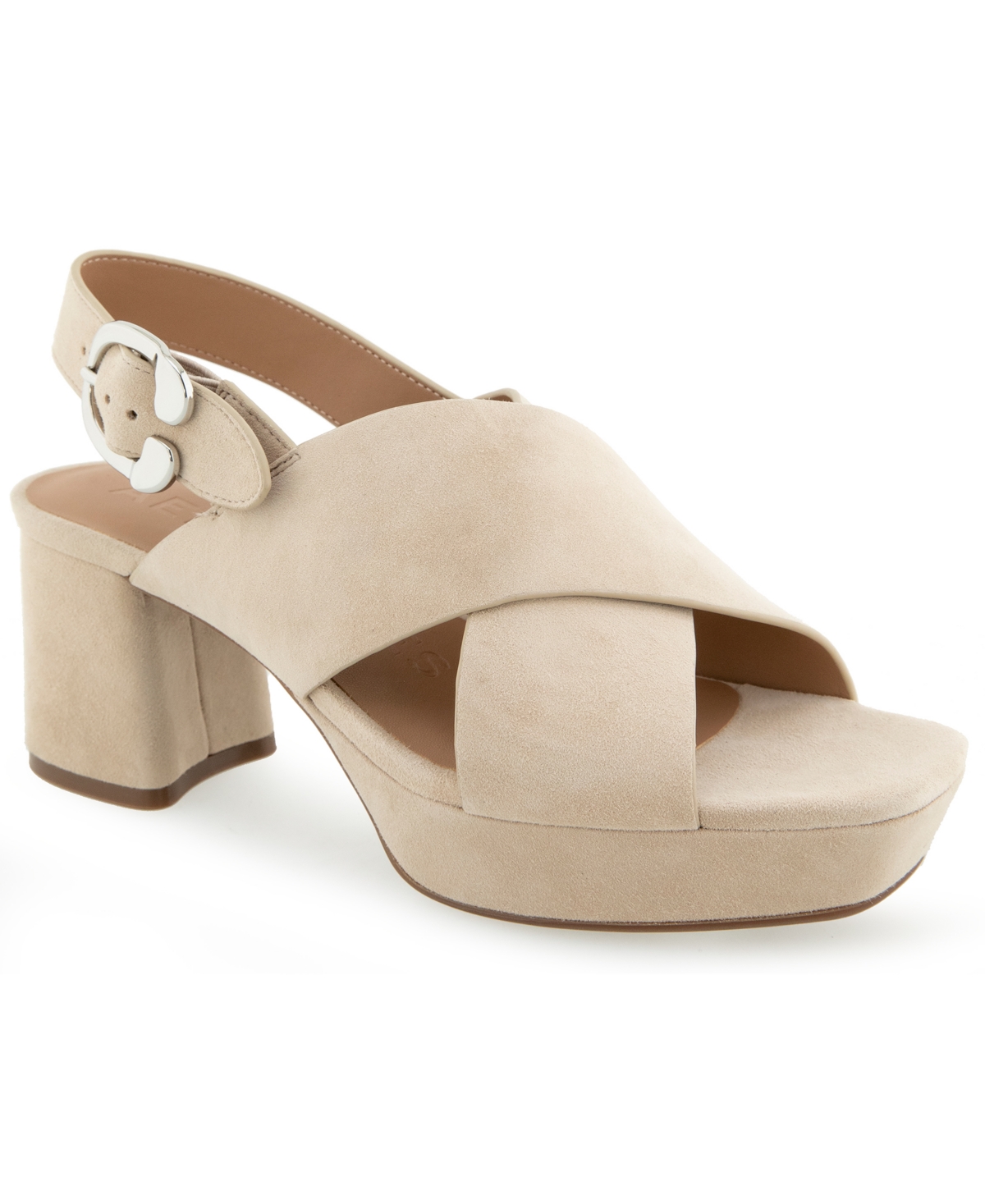 Click here for Aerosoles Womens Pura Platform Sandal - Stone sued... prices