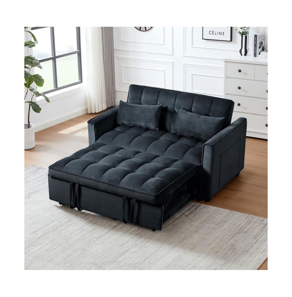 Click here for Maison Boucle Pull-Out Velvet Loveseat Sleeper Sof... prices