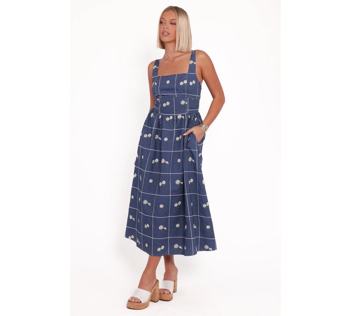Click here for Petal and Pup Womens Yolande Midi Dress - Blue Flo... prices