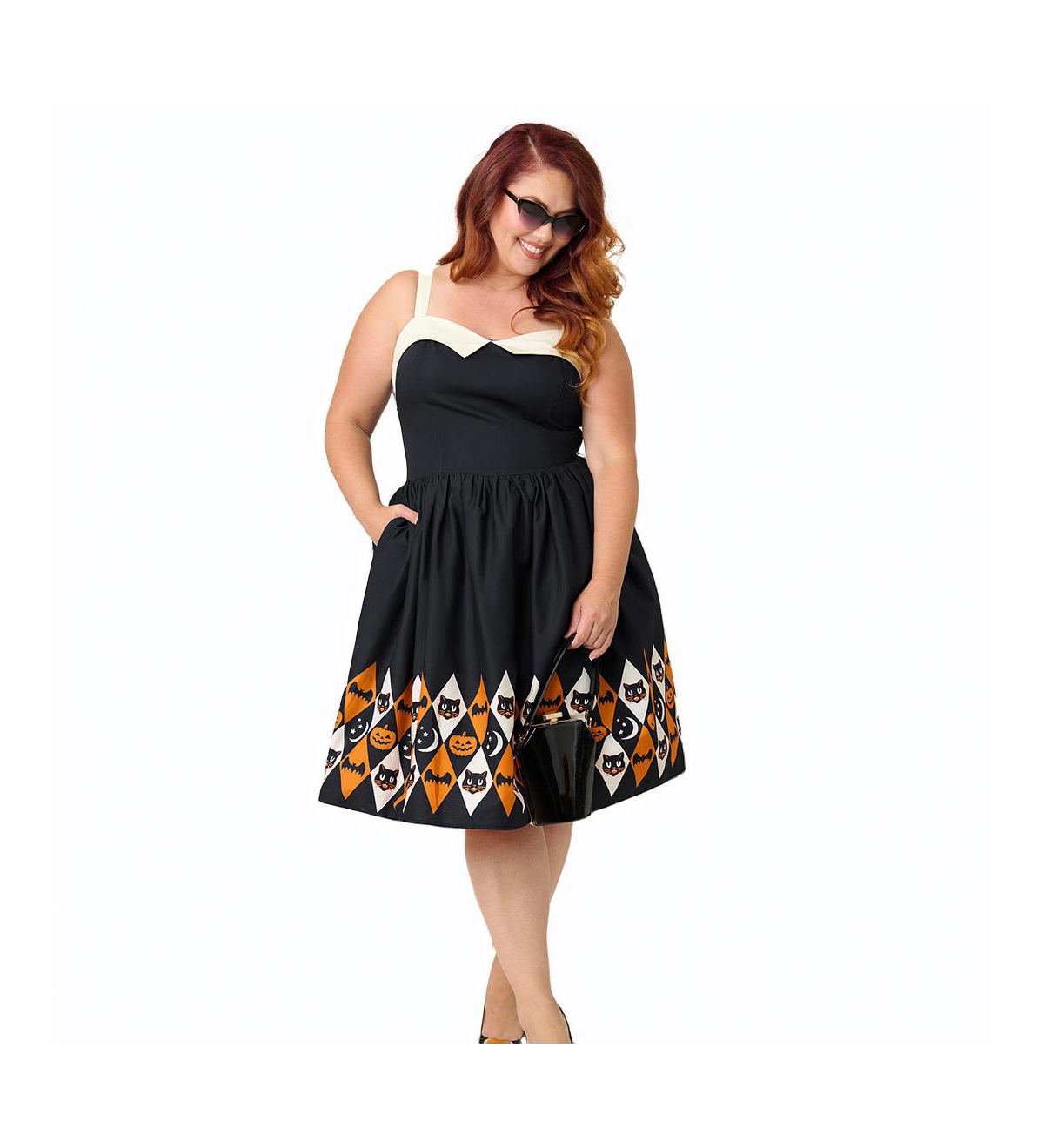 Unique Vintage Plus Size Rachel Swing Dress - Black