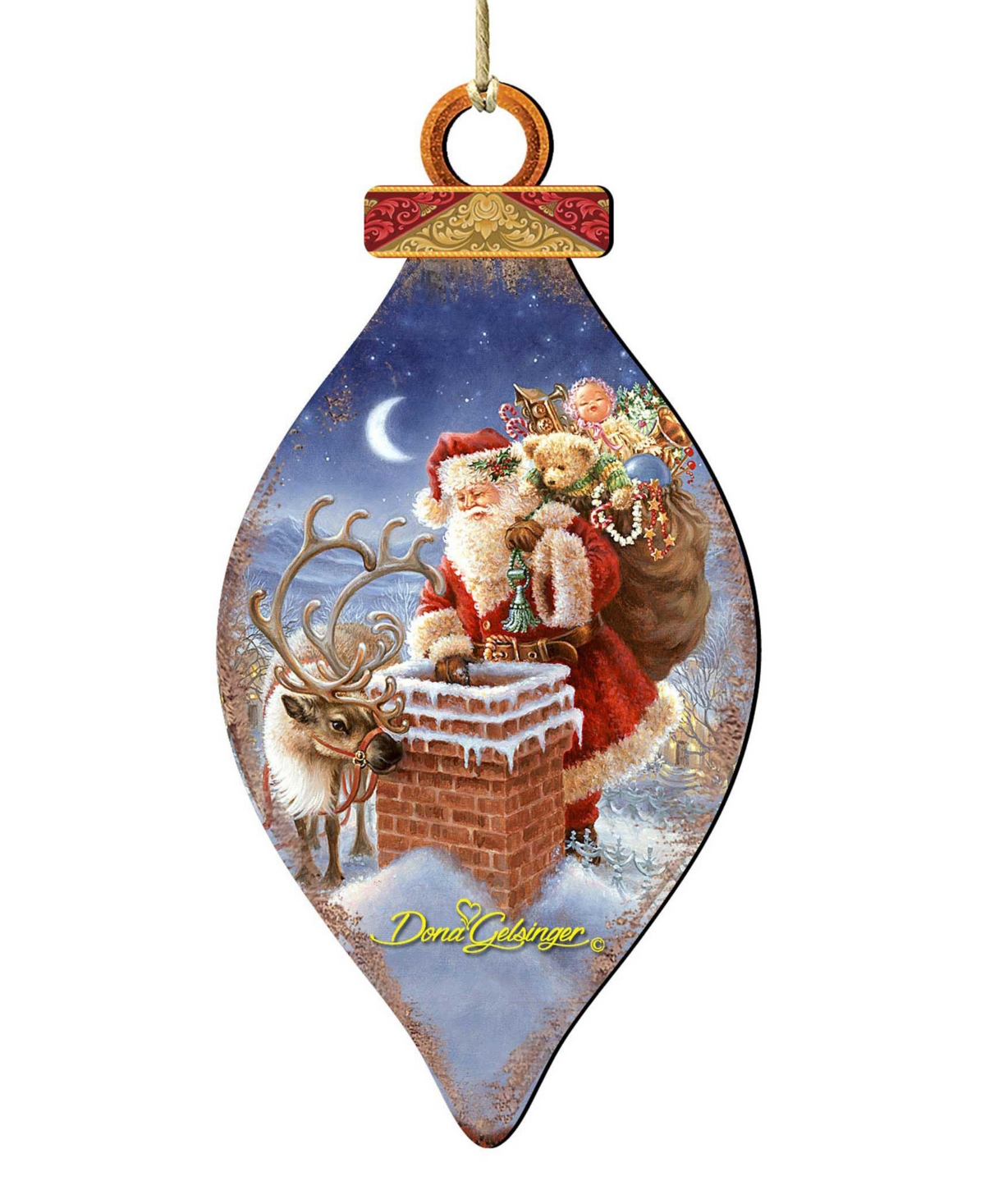 Click here for Designocracy Faithful Friends Santa Wooden Ornamen... prices