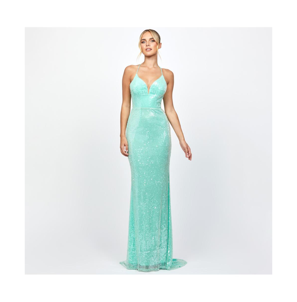 Click here for Bariano Indyana Sequin Strappy Back Maxi - Mint prices