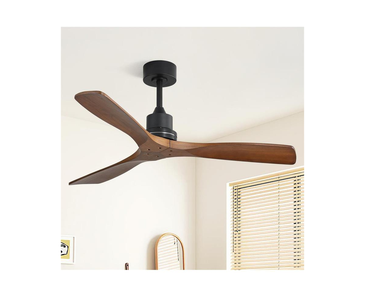 Click here for 52-inch Modern Black 3 Blades Walnut Ceiling Fan w... prices