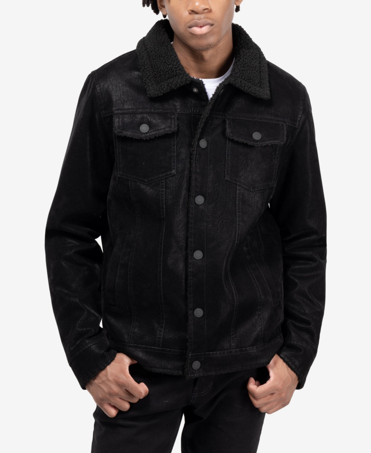 Click here for Xray Mens Jacket With Faux Shearling Lining - Blac... prices