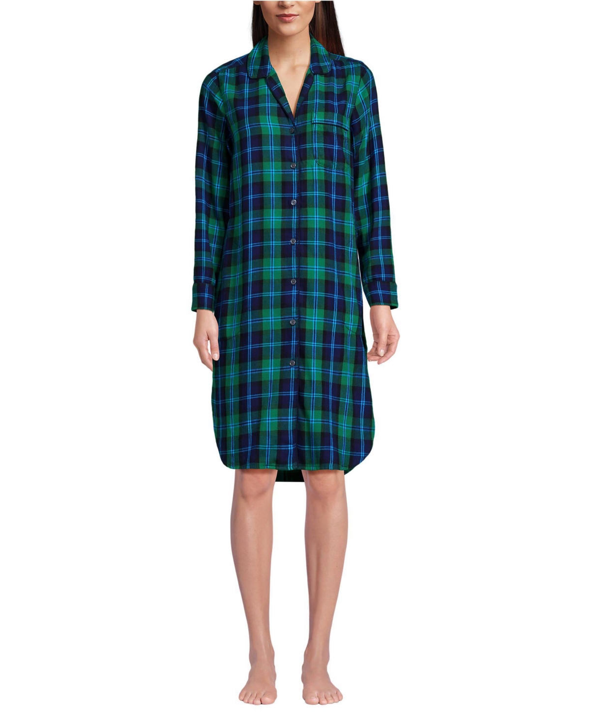 Click here for Lands End Womens Flannel Long Sleeve Sleepshirt Ni... prices