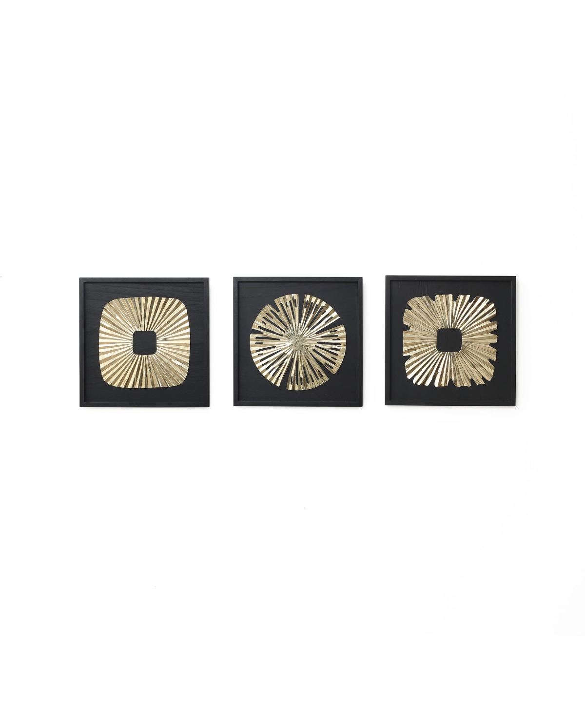 Click here for LuxenHome 3-Piece Modern Black & Gold Abstract Met... prices