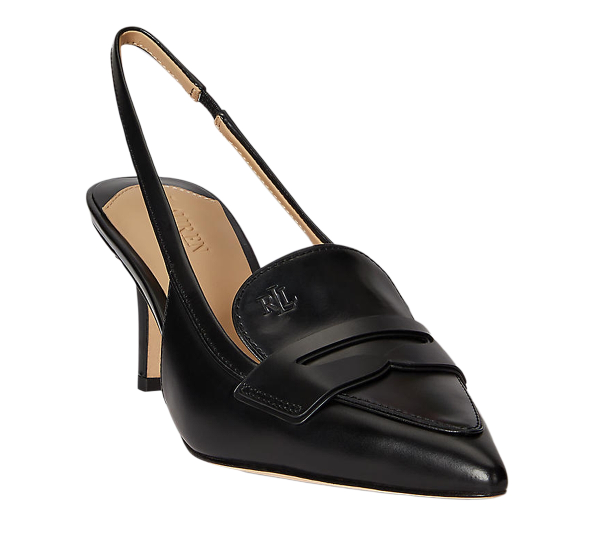 Click here for Lauren Ralph Lauren Womens Khloe Leather Slingback... prices
