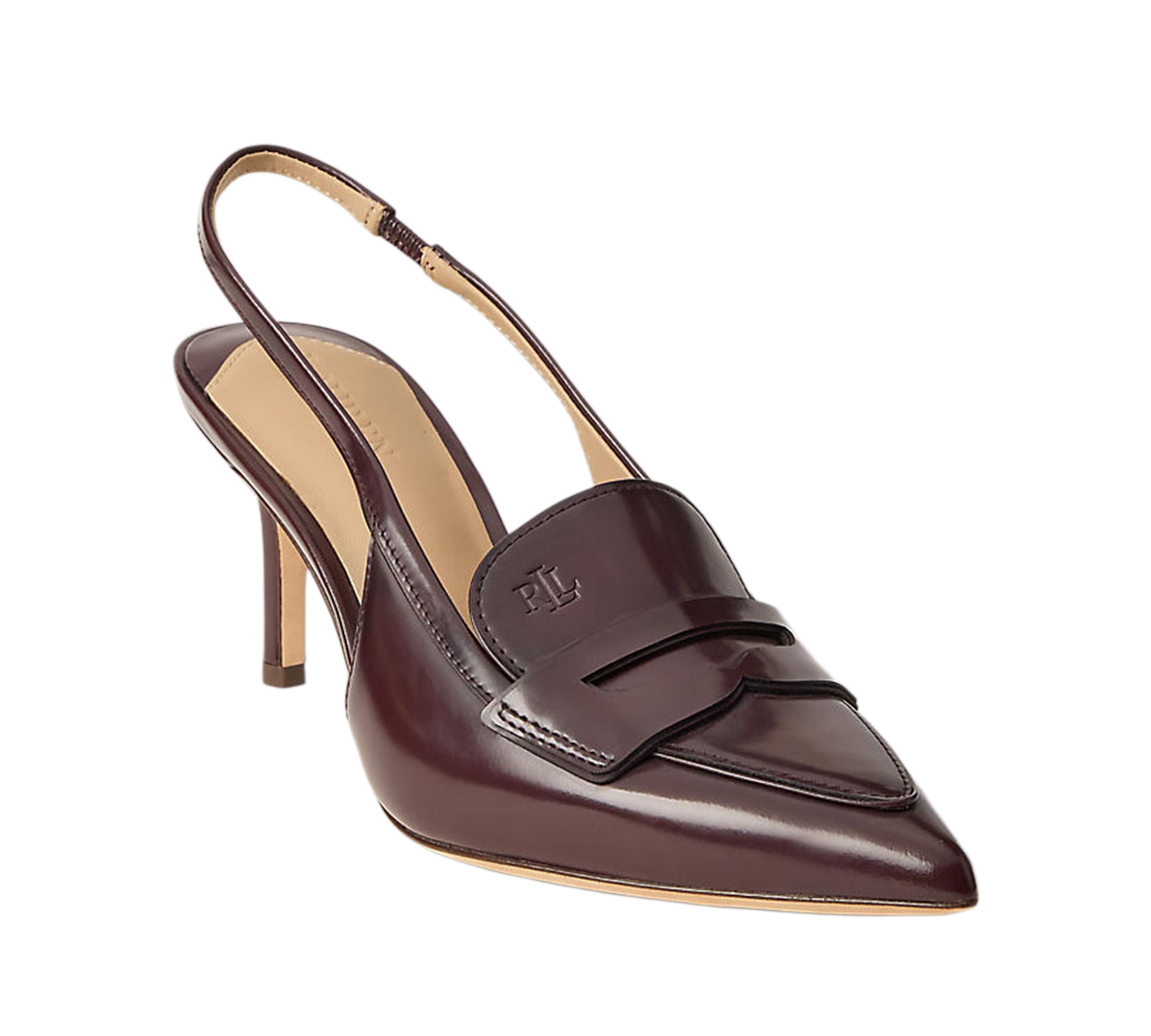 Click here for Lauren Ralph Lauren Womens Khloe Leather Slingback... prices