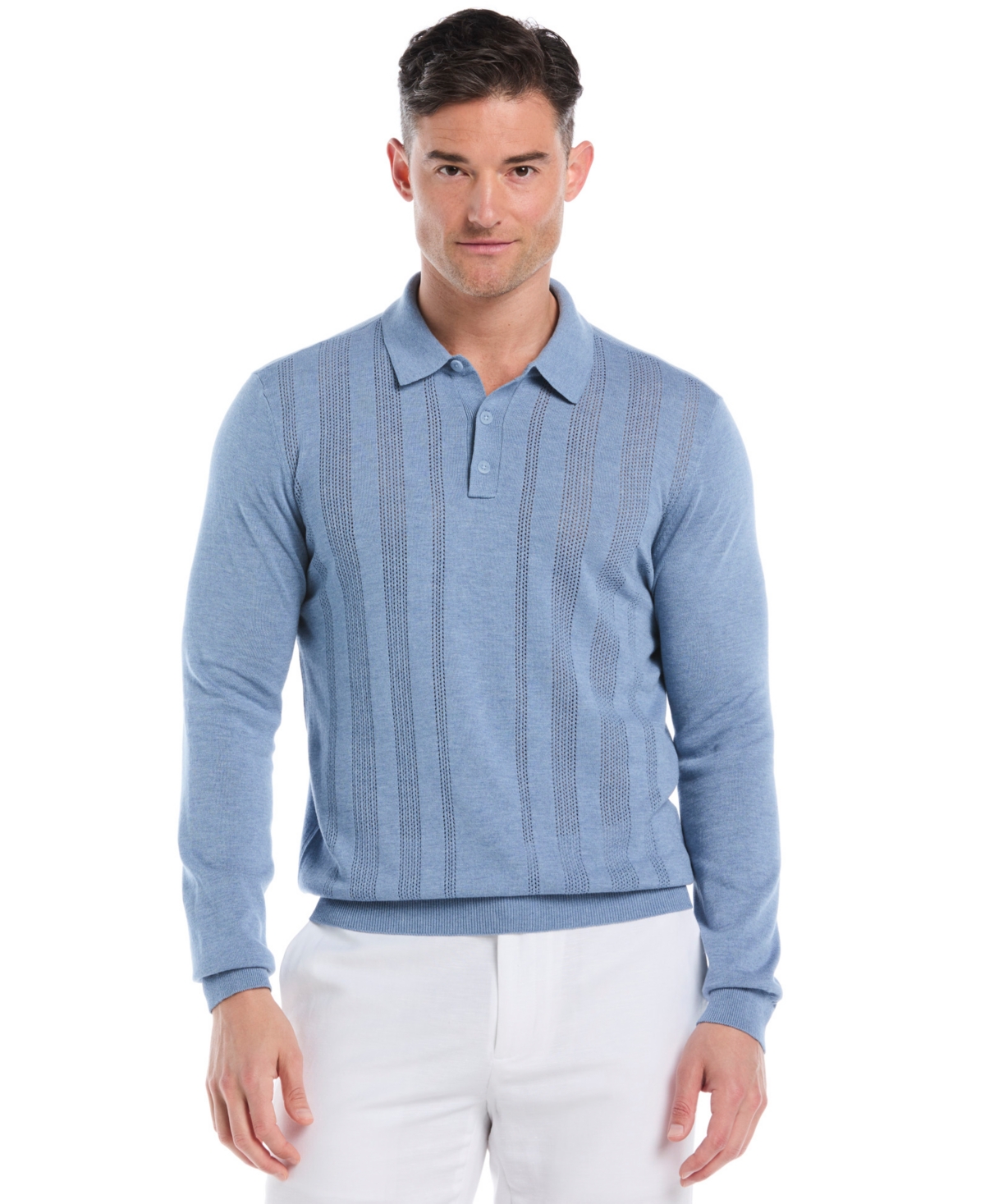 Click here for Cubavera Mens Long Sleeves Sweater Polo Shirt - He... prices