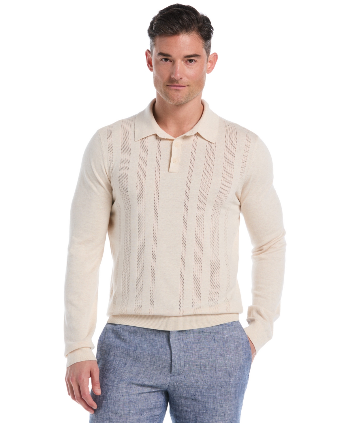 Click here for Cubavera Mens Long Sleeves Sweater Polo Shirt - He... prices