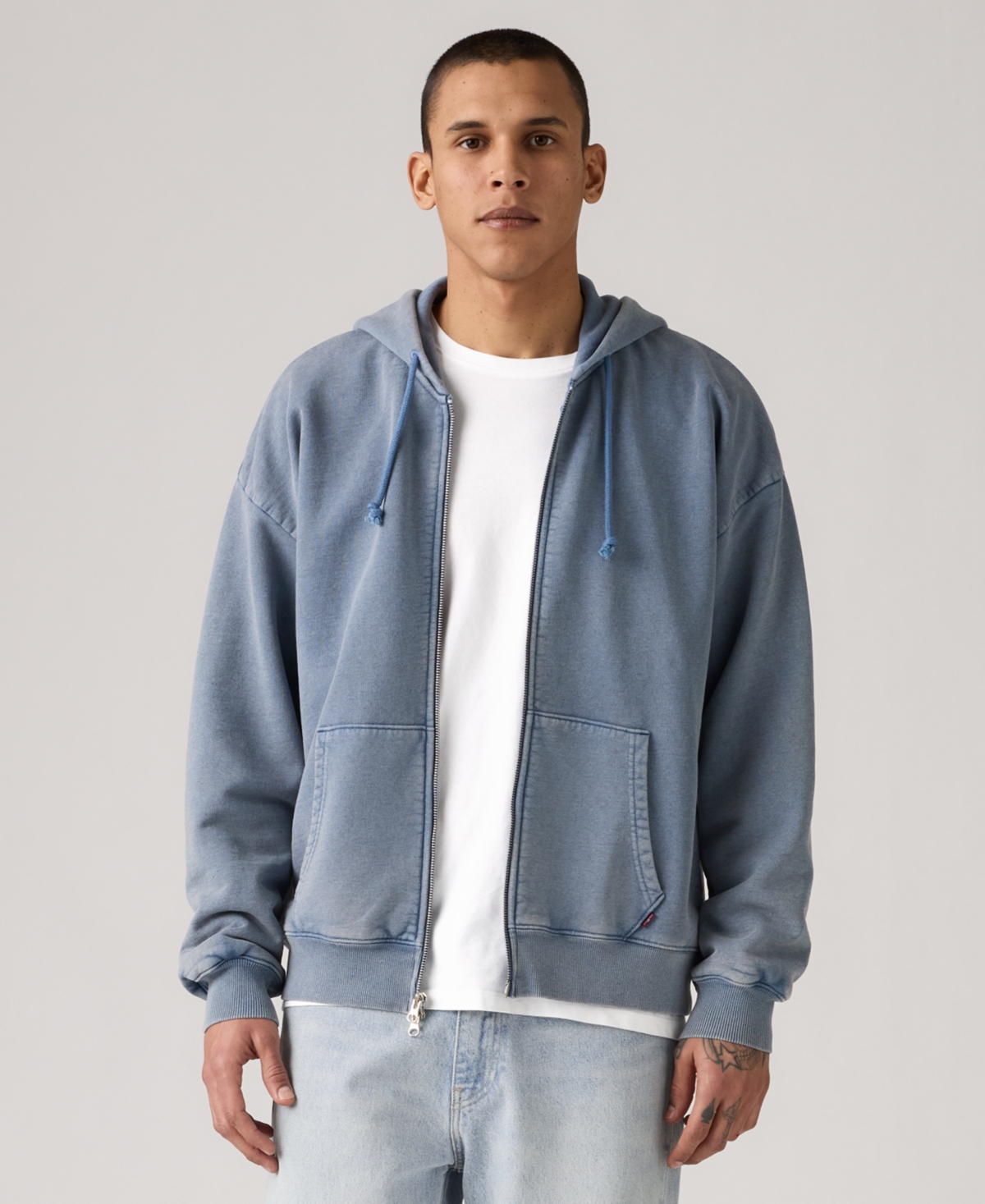 Click here for Levis Mens Full Zip Hooded Sweatshirt - Sunset Blu... prices