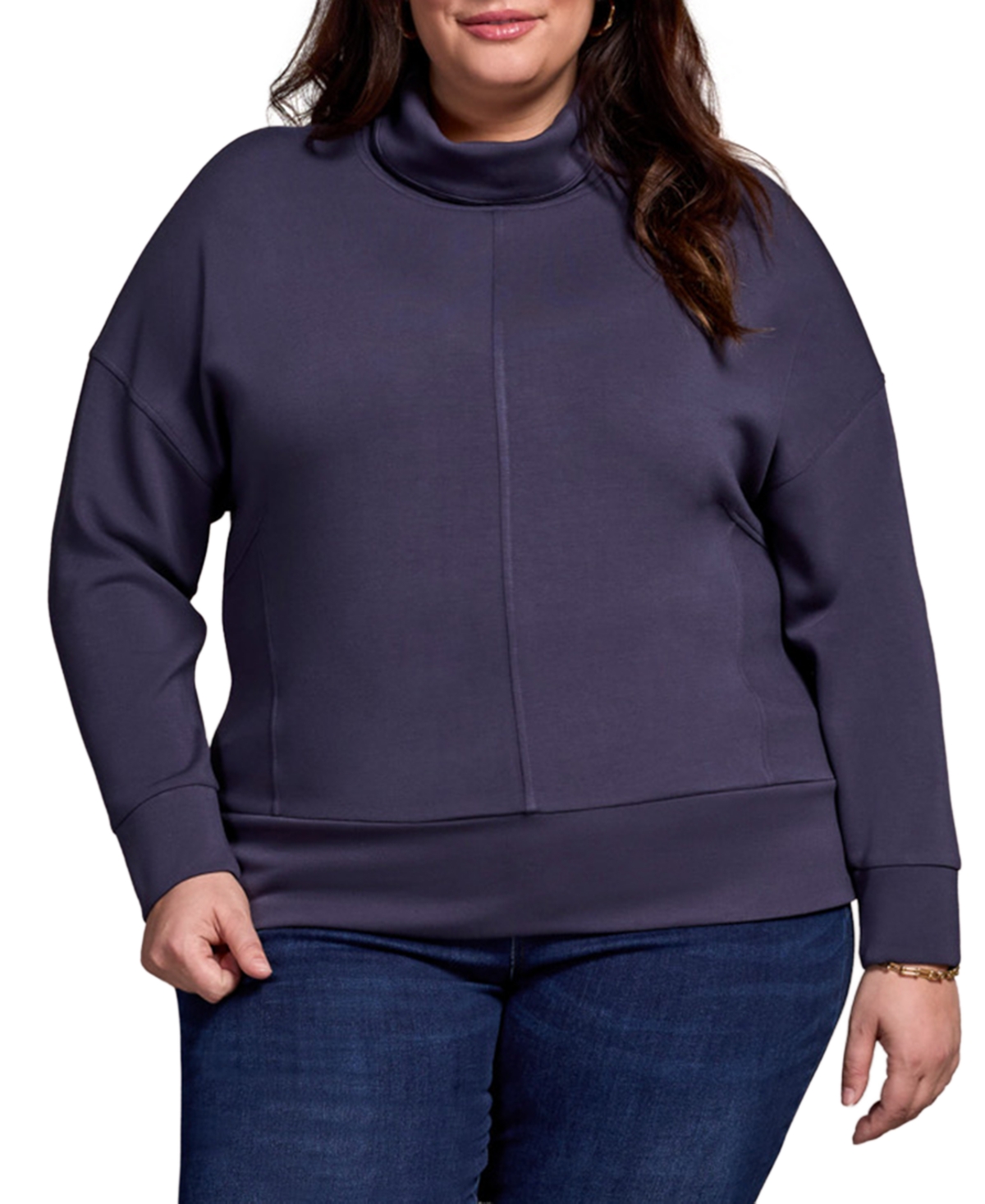Click here for Tribal Plus Size Techno Lux Drop Shoulder Funnel N... prices