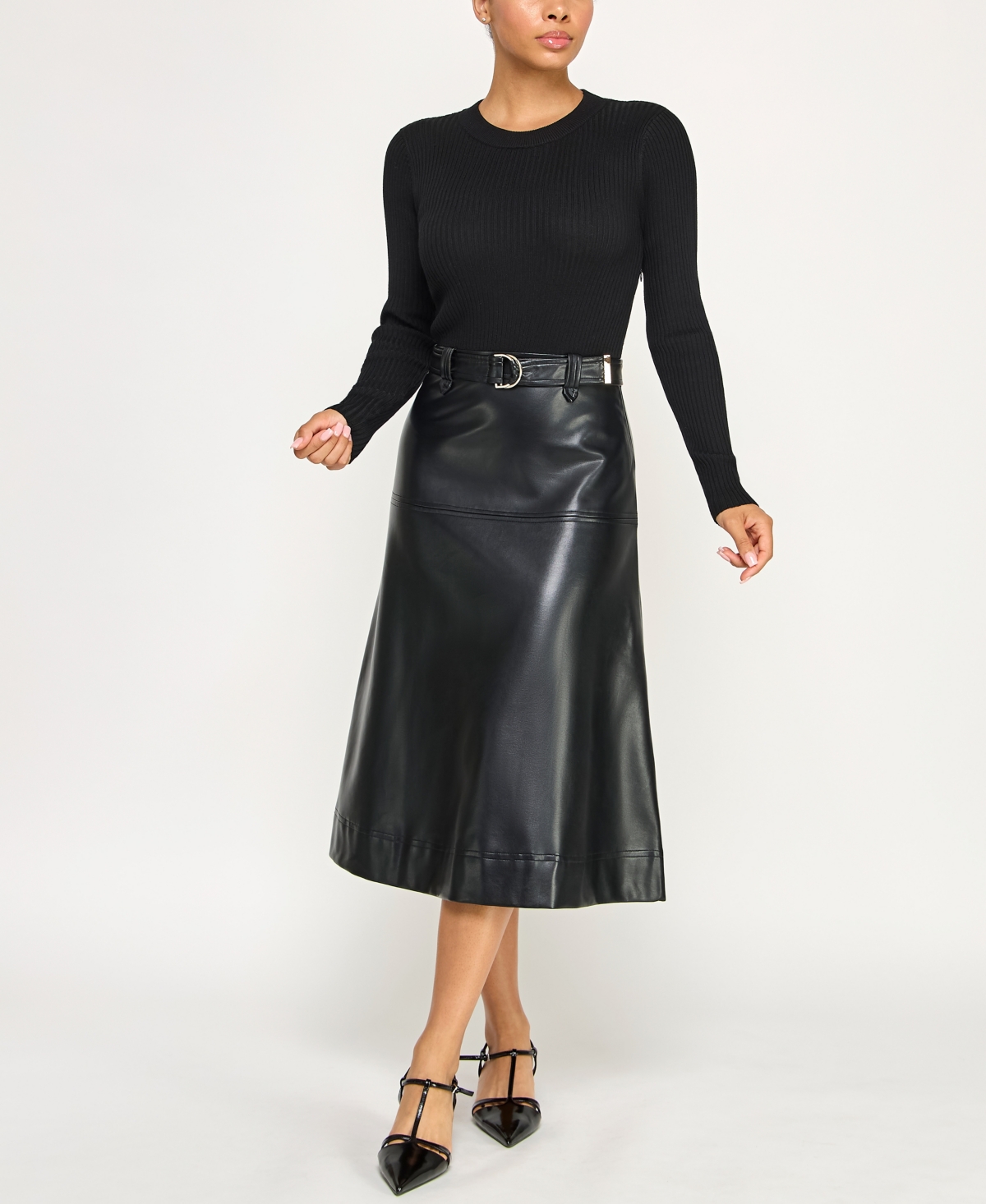 Click here for Invitee Juniors Attached Skirt Midi Sweater Dress... prices