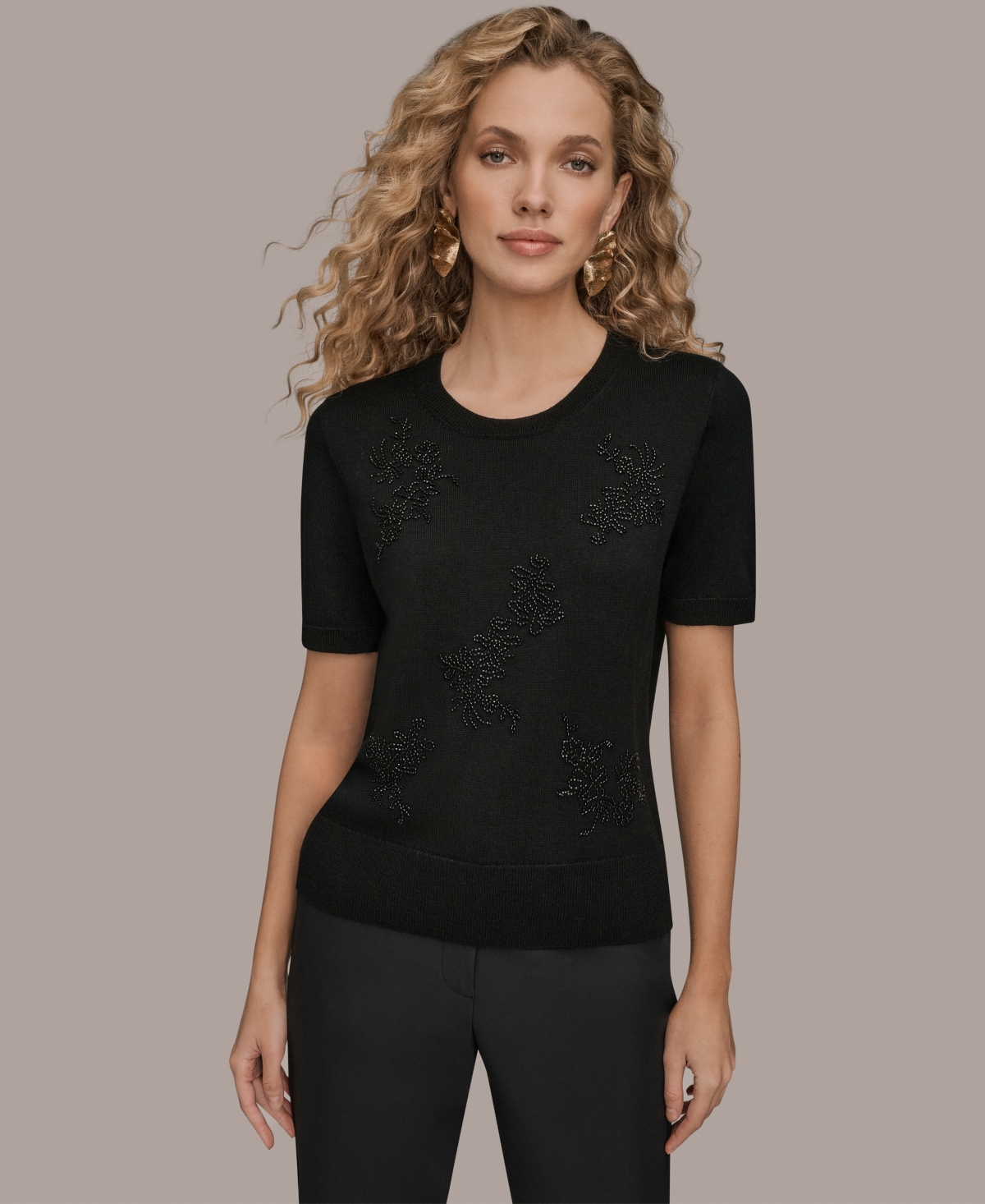 Click here for Donna Karan New York Womens Embellished Crewneck S... prices