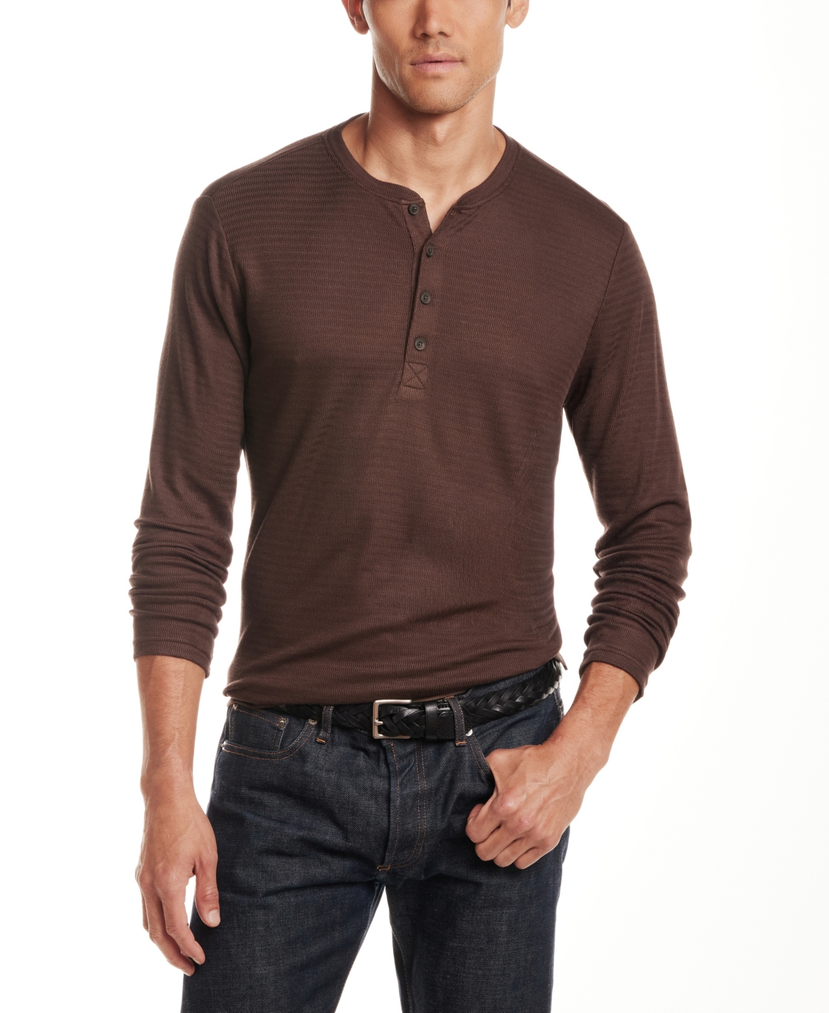 Click here for Vintage & Black Mens Long Sleeve Henley Neck T-Shi... prices