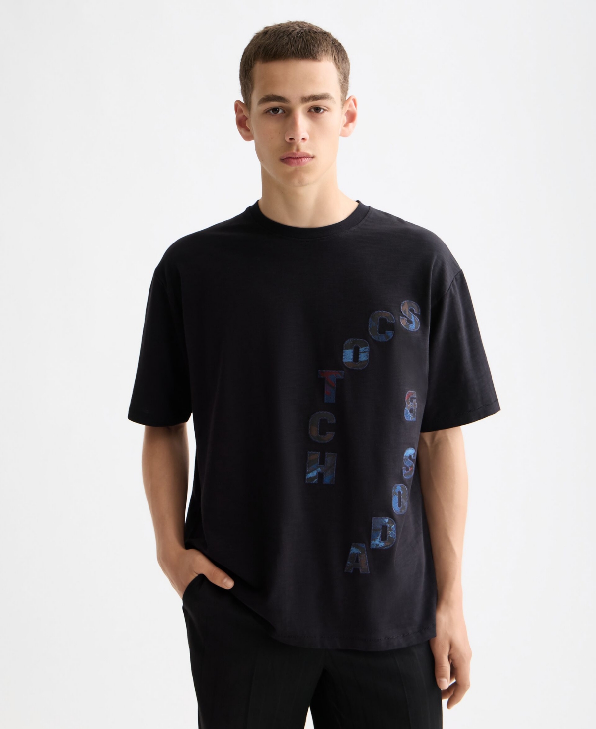 Click here for Scotch & Soda Mens Loose Fit Applique T-Shirt - Me... prices