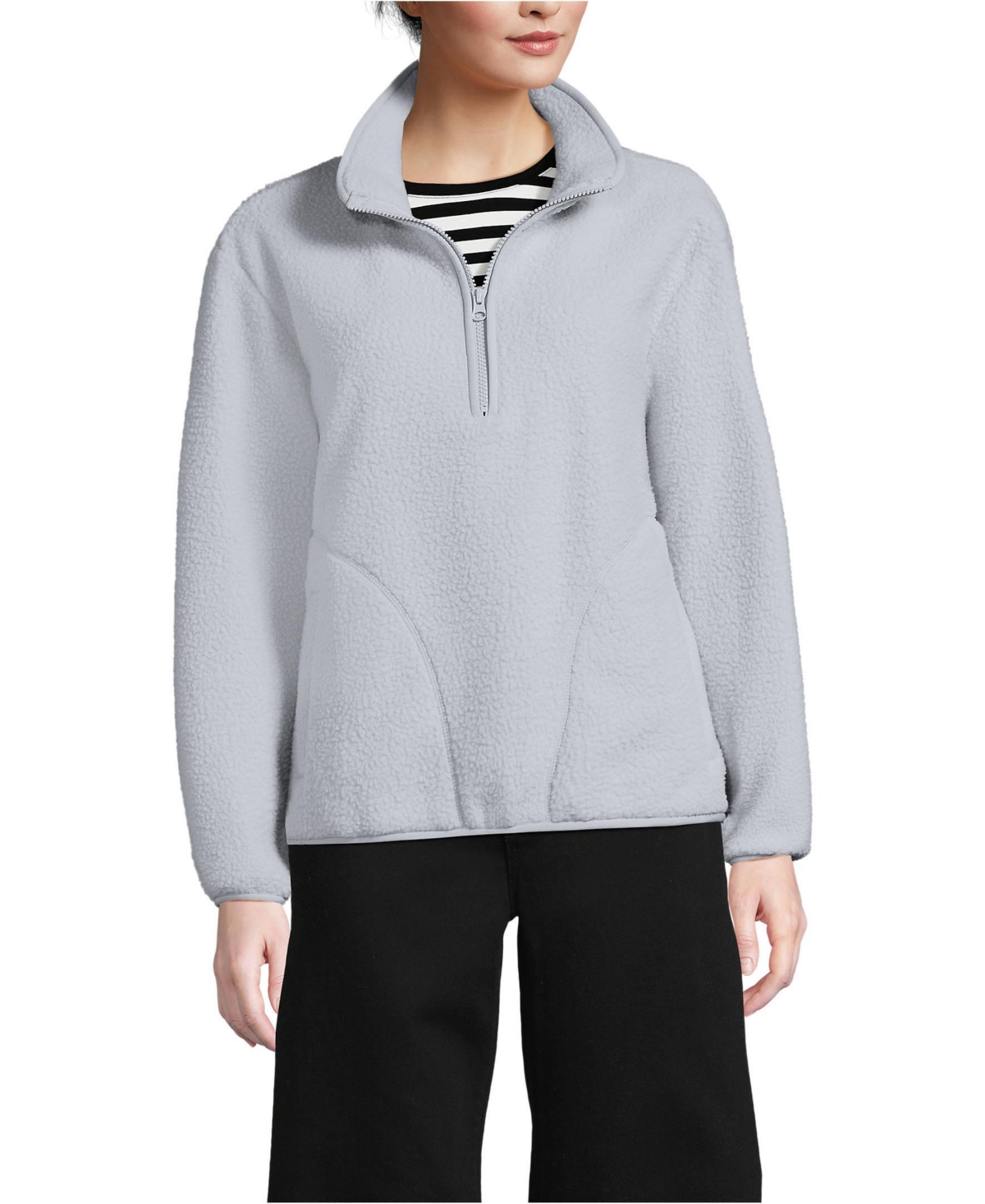 Click here for Lands End Womens Half Zip Cozy High Pile Fleece Pu... prices