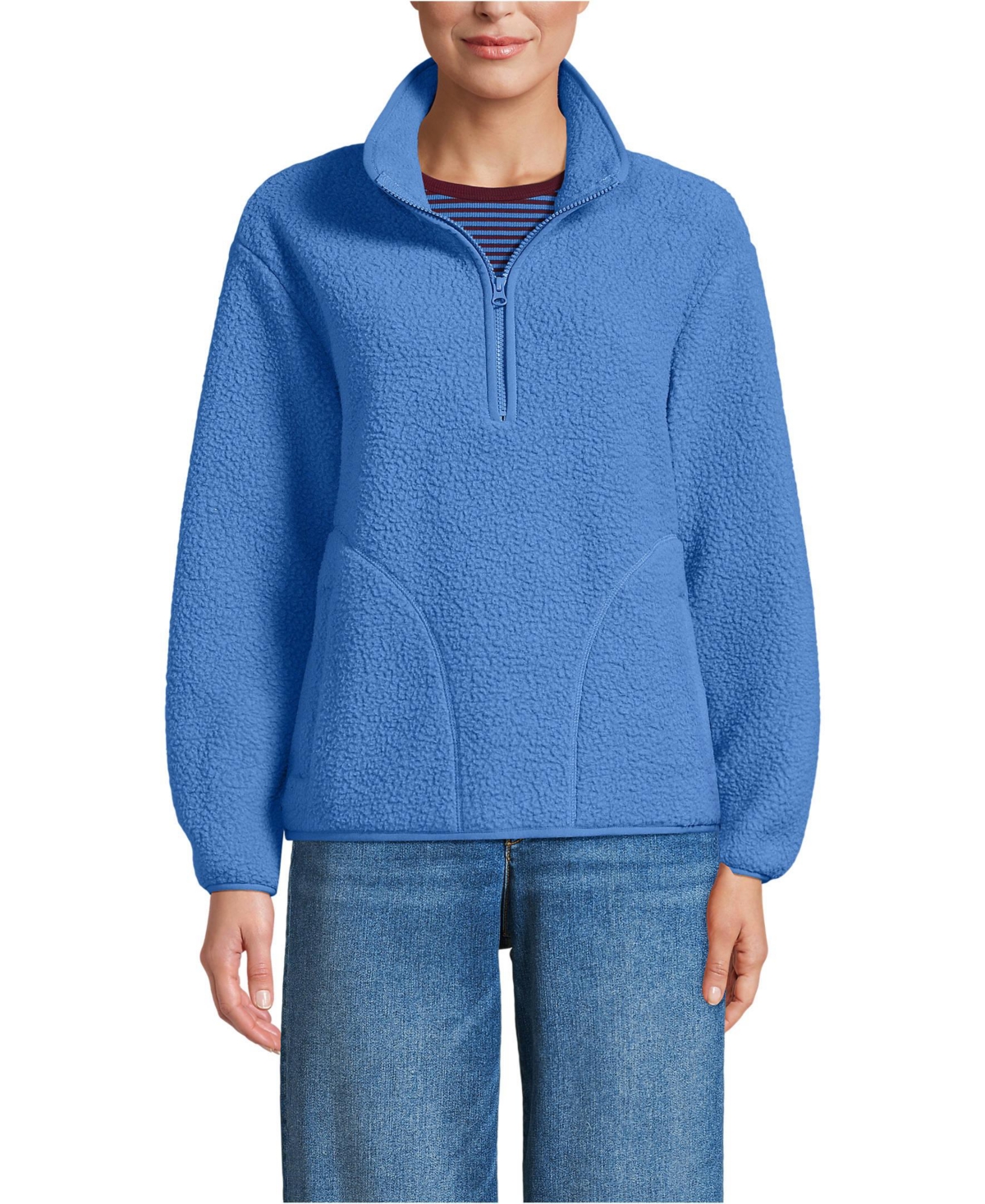 Click here for Lands End Womens Half Zip Cozy High Pile Fleece Pu... prices