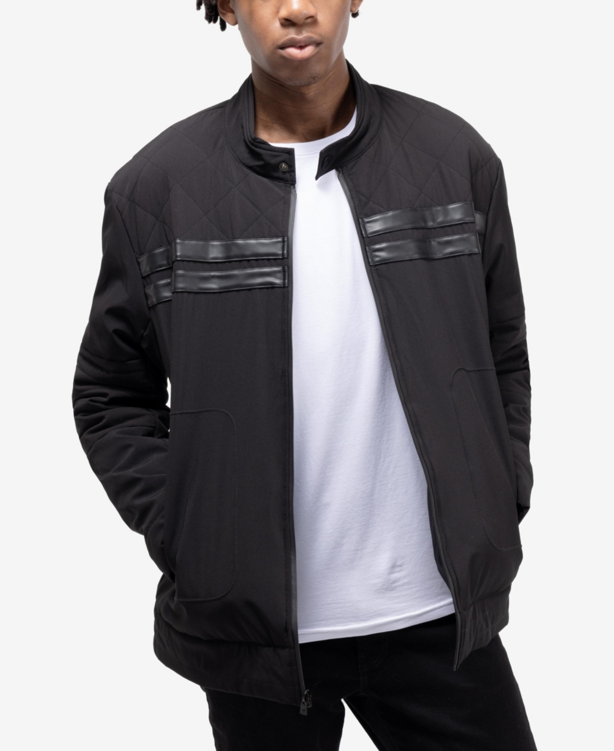 Click here for Xray Mens Quilted Jacket - Black prices