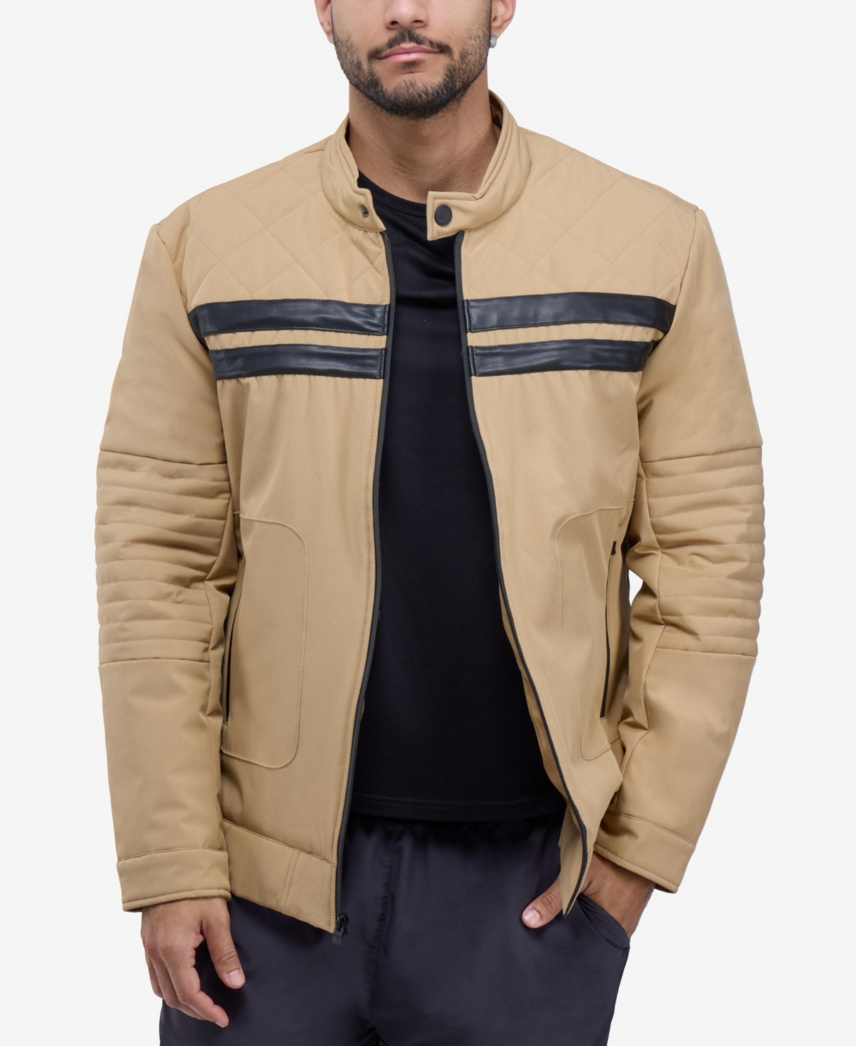 Click here for Xray Mens Quilted Jacket - Khaki prices