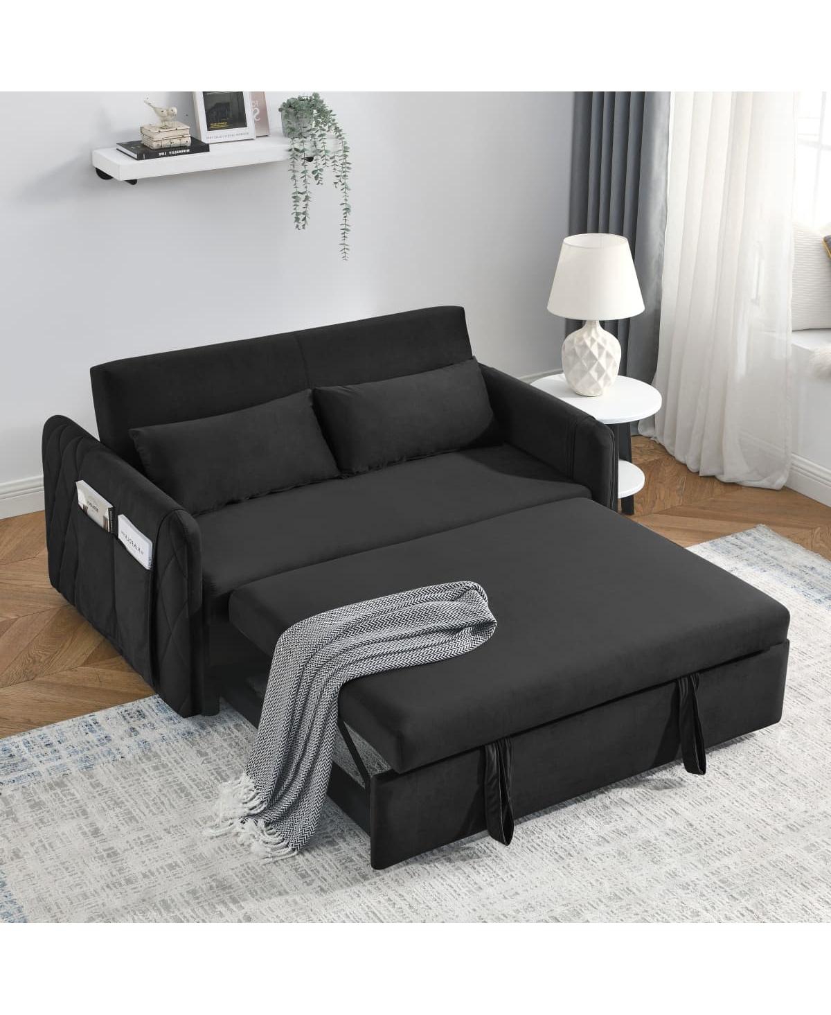 Click here for Maison Boucle 55 Velvet Sleeper Sofa with Pull-Out... prices