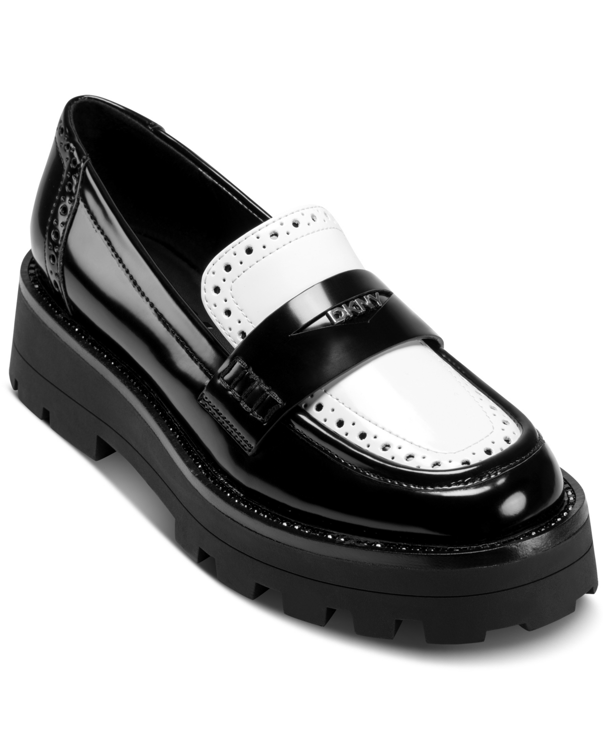 Click here for Dkny Womens Sahana Slip-On Loafers - Black/ White prices