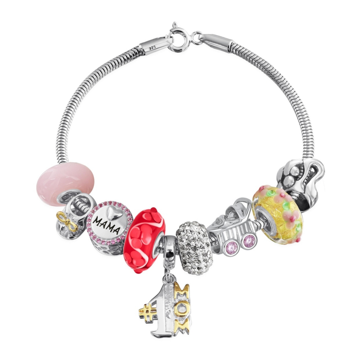 Click here for Bling Jewelry Word #1 Mom Wife Family Cheerleader... prices