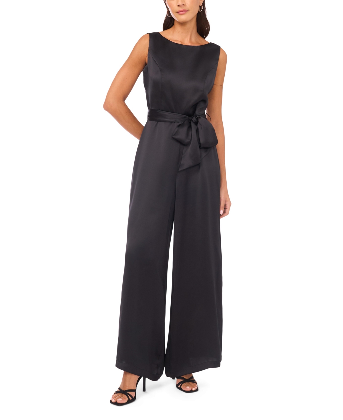 Click here for Vince Camuto Womens Boat Neck Jumpsuit - Rich Blac... prices