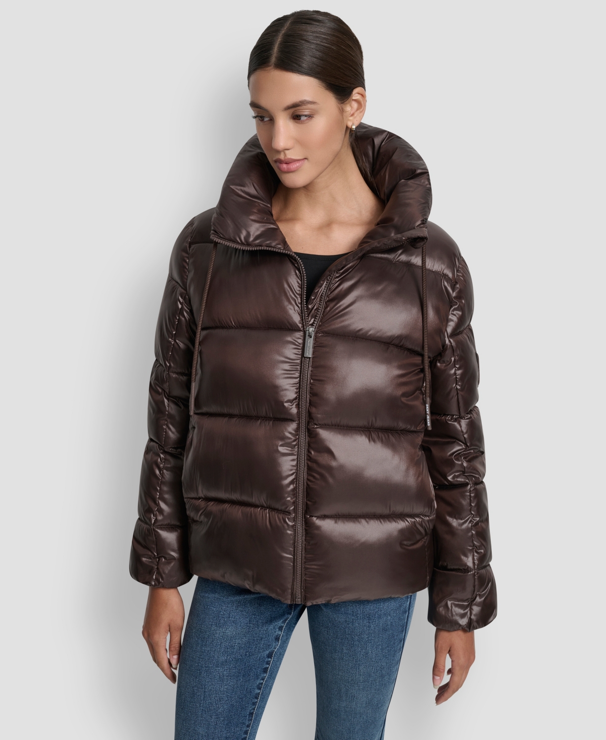 Click here for Dkny Jeans Womens Long Sleeve Quilted Puffer Jacke... prices